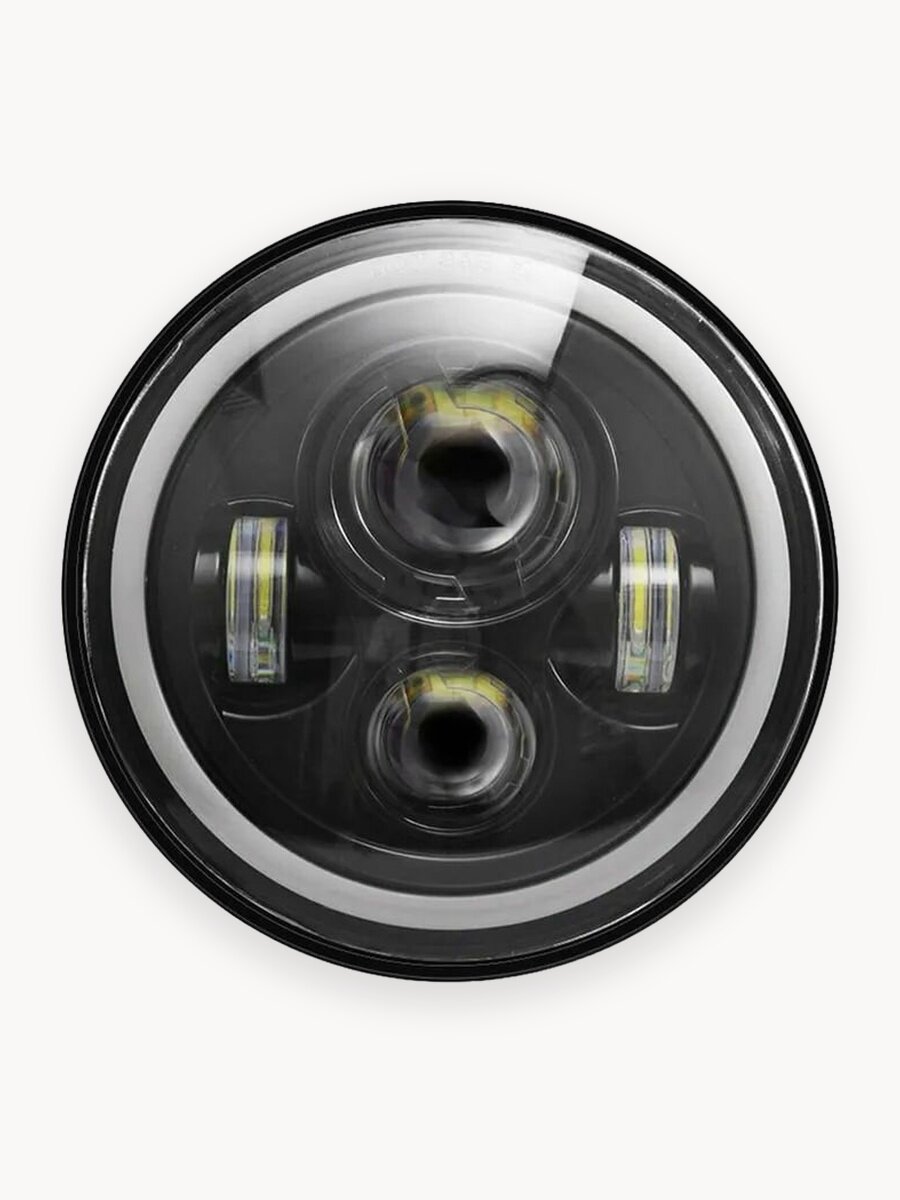 Фара для мотоцикла , Дхо белый + Желтый 7 дюймов, 1 шт. Иж/Днепр/Урал/Сузуки/Honda