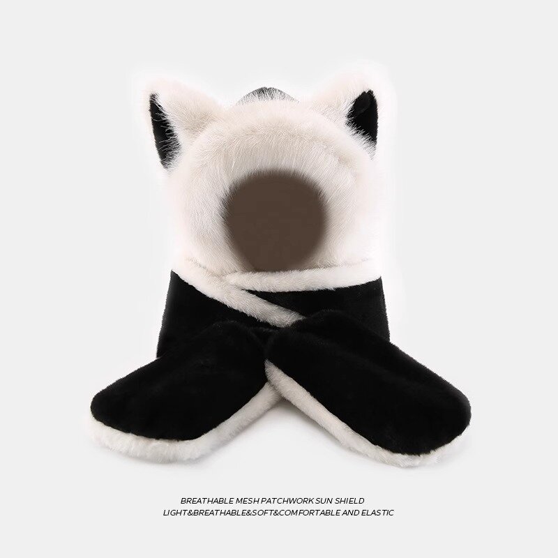 2024 новая высококачественная красная плюшевая шапка и шарф Ancora, универсальная женская осенне-зимняя теплая защита ушей для езды на велосипеде