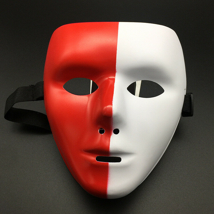 Hand-painted white full face mask for halloween costume parties and performances style 4