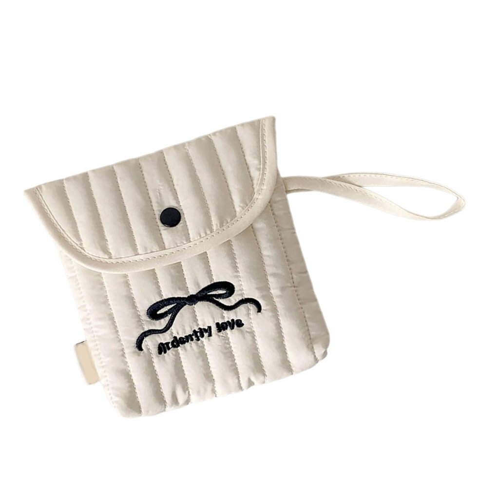 Многоразовый Чехол Для Хранения Менструальных И Косметических Средств с Вышитыми Мультяшными Бантиками