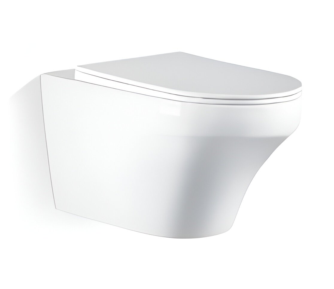 Унитаз подвесной Aqua Toria идеал безободковый, дюропласт, 2й микролифт, быстросъём, белый