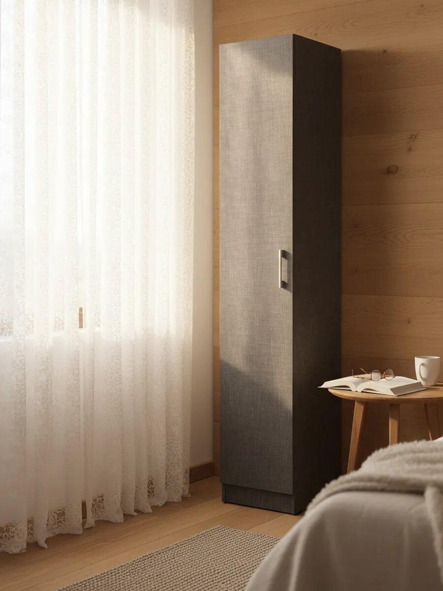 Шкаф пенал FRESTER деревянный распашной в спальню прихожую с полками, от производителя