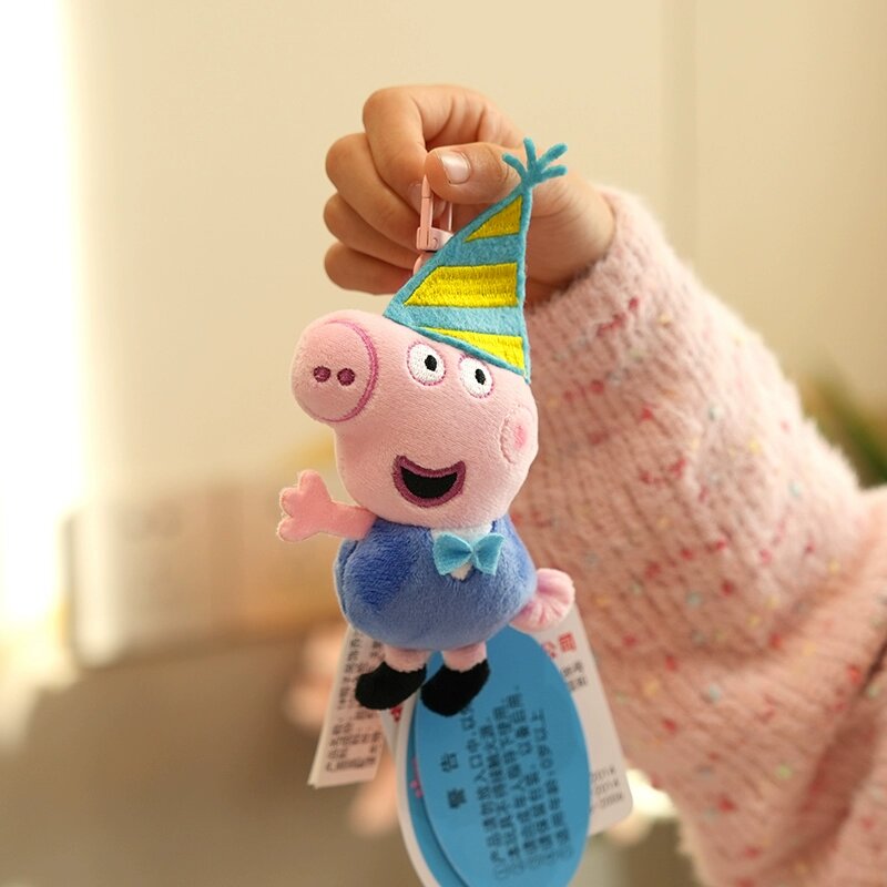 Оригинальный плюшевый брелок-подвеска для рюкзака в виде Свинки Пеппы, украшение для сумки, детский подарок Шляпа на