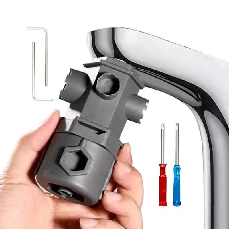 Инструмент для снятия аэратора раковины, гаечный ключ 16 в 1, ключ для аэратора раковины, носик, запасной ключ для аэратора, универсальный съемный ключ