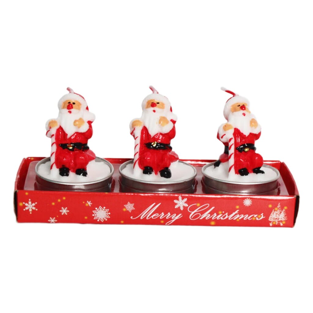 3 свечи ручной работы, изысканные свечи Санта-Клауса, свечи на рождественскую елку-трости для пожилых людей