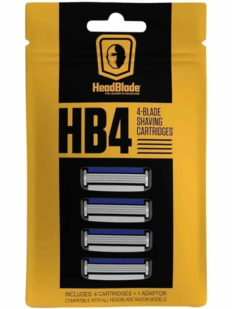 HeadBlade HB4 Набор из 4-х сменных кассет для станка с 4-мя лезвиями Blade Cartridge Refills