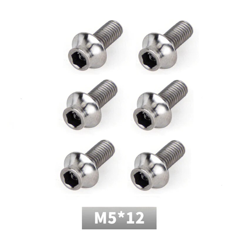 6 шт. дорожные велосипедные болты из титанового сплава MTB для выноса, клетки для бутылок, дисковые тормоза M5 * 10 * 12 * 14 * 18 мм, сверхлегкие высокопрочные велосипедные болты