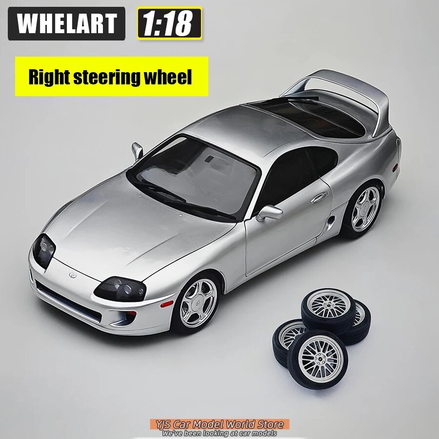 WHELART 1:18 Toyota Supra A80 серебристого цвета Silver Right