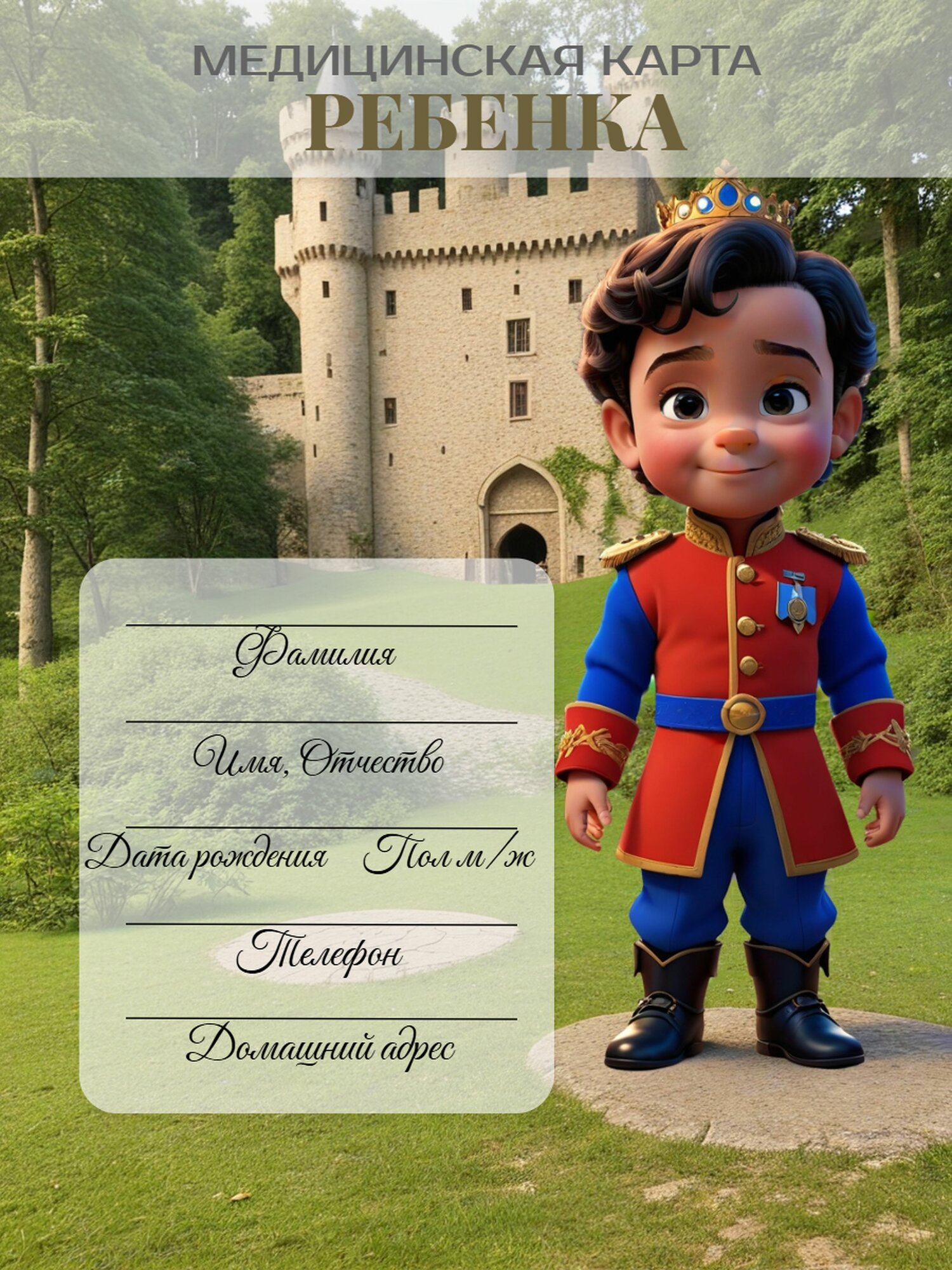 Медицинская карта ребенка "Принц" А4 Форма № 026/у-2000