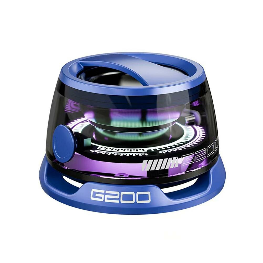 Мини Беспроводной Динамик с Магнитной Базой G200 - Прозрачный с RGB Светом, Превосходный Звук