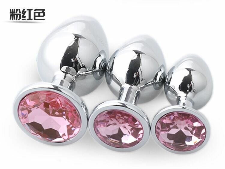 Секс-игрушки SM металлический круглый анальный тампон набор расширитель ануса тампон анальный с камнями и стразами