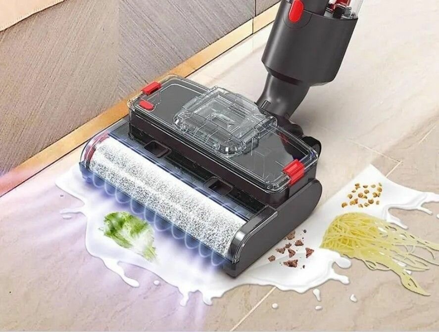 Эксклюзивная турбощетка 3в1 для пылесосов Dyson V7 V8 V10 V11 V15, выполняющая уборку, мытье и вытирание пола.