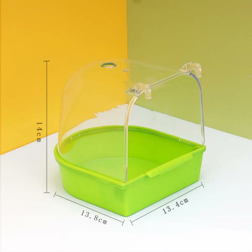 Bird shower basin parrot bath room bathroom shower basin small birdcage supplies Green 13.8*13.4*17cm PS PP 130g 1 piece China