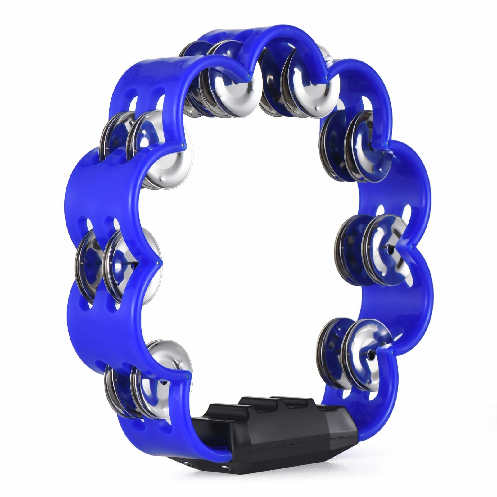 Бубен для взрослых с двойными звонами. Ручной ударный инструмент с металлическими колокольчиками. Приятный звон для групп, оркестров, вечеринок и учебных заведений.