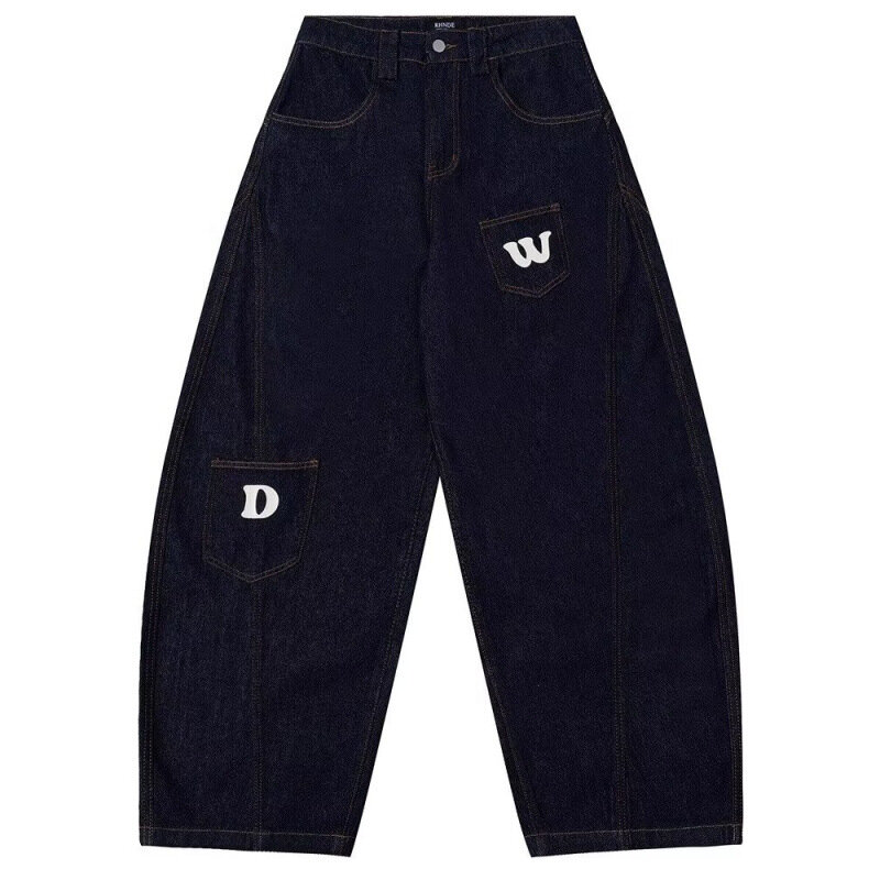 Тренд RONG CH Джинсы Женские Карго Винтажные Большие Карманы Стильные Деним, Размер_S