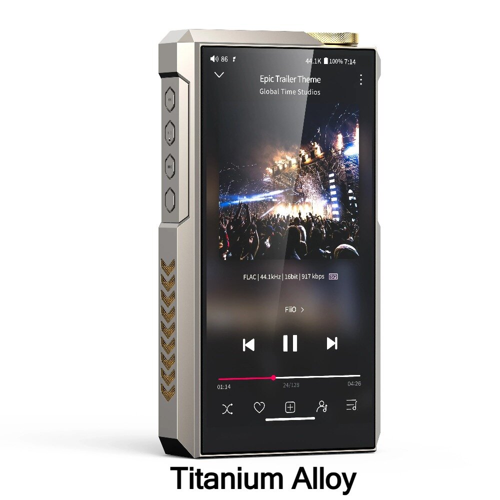 FiiO M27 Музыкальные плееры HiFi для Android с двумя ЦАП QCS6490 ES9039SPRO 3.5/4.4/6.35 выходы в мм (Titanium Alloy)