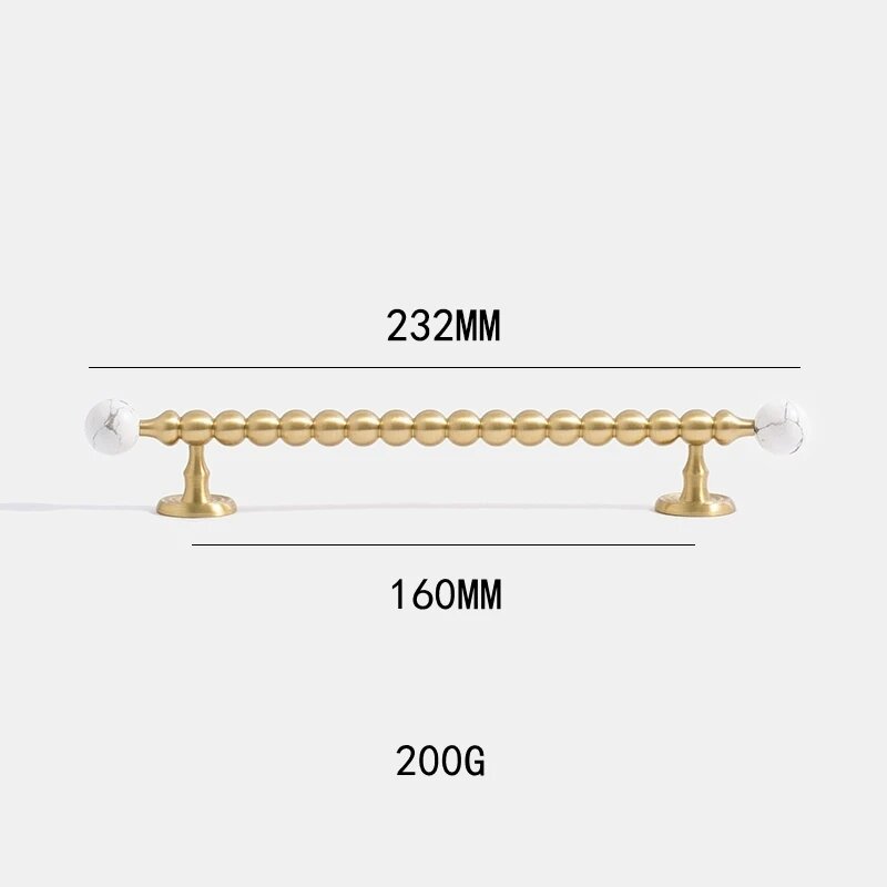 Латунные ручки для шкафов бирюзовые S160mm