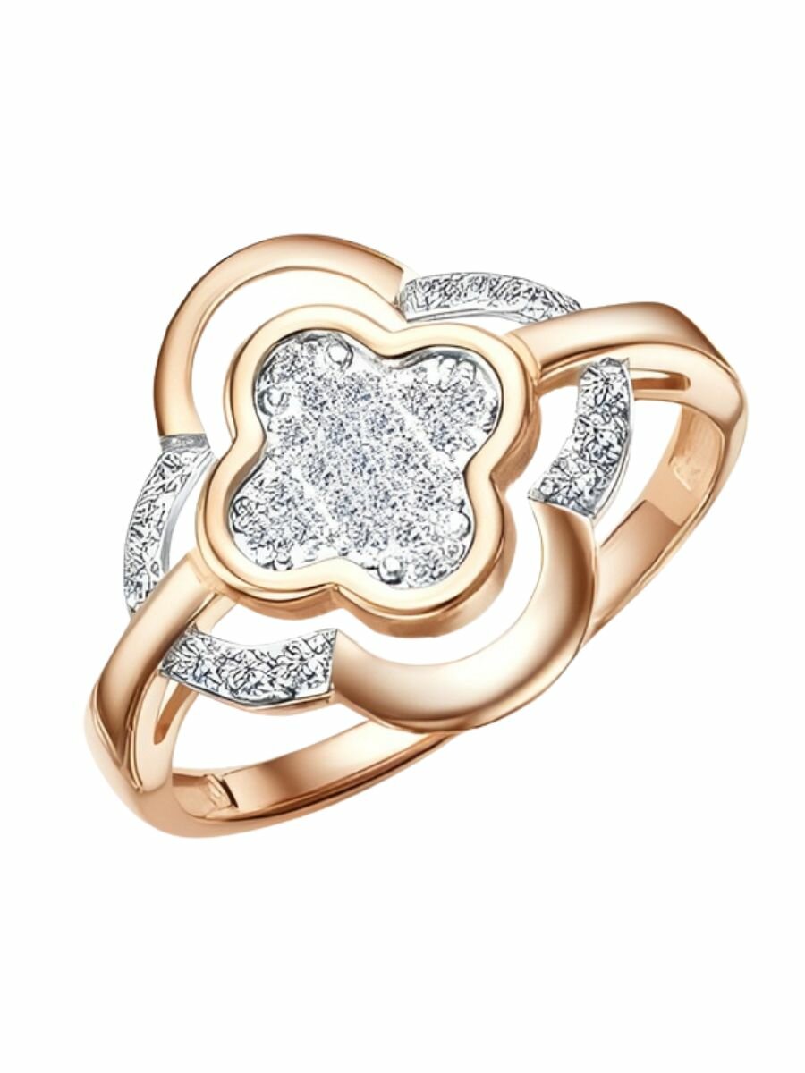 Кольцо, красное золото, 585 проба, фианит