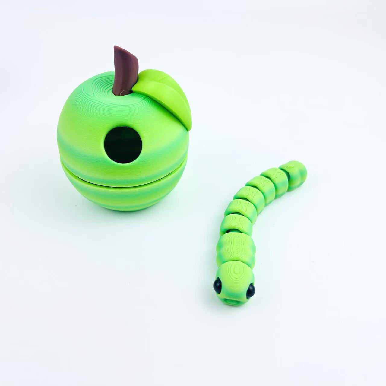 3D-печатная модель яблока с маленьким жуком, полное тело, подвижные суставы, свободно качающаяся, креативная новая игрушка для детей