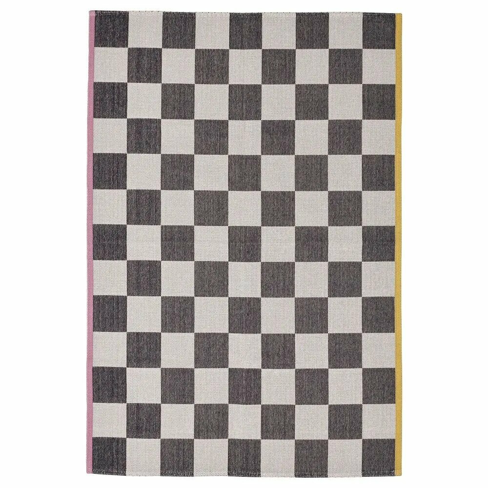IKEA Ковер IKEA KLASSRUM большой ковер, бело-чёрный, 133x195 см, плоское плетение 133x195 см