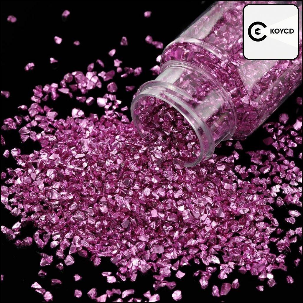 Алмазная стеклянная крошка розового цвета 30 мл премиум для эпоксидной смолы