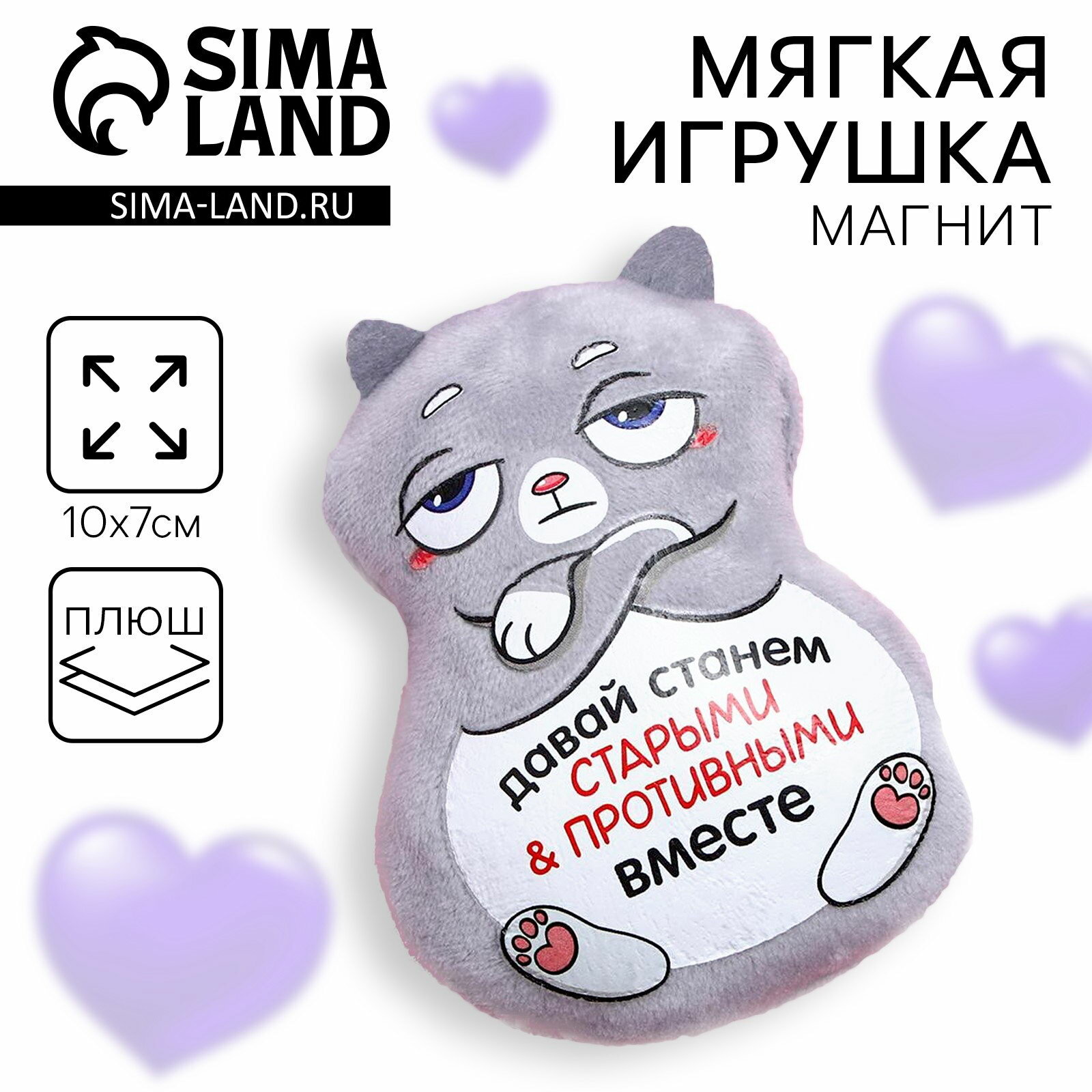 Магнит "Давай станем старыми и противными вместе", кот, особенности: с магнитом