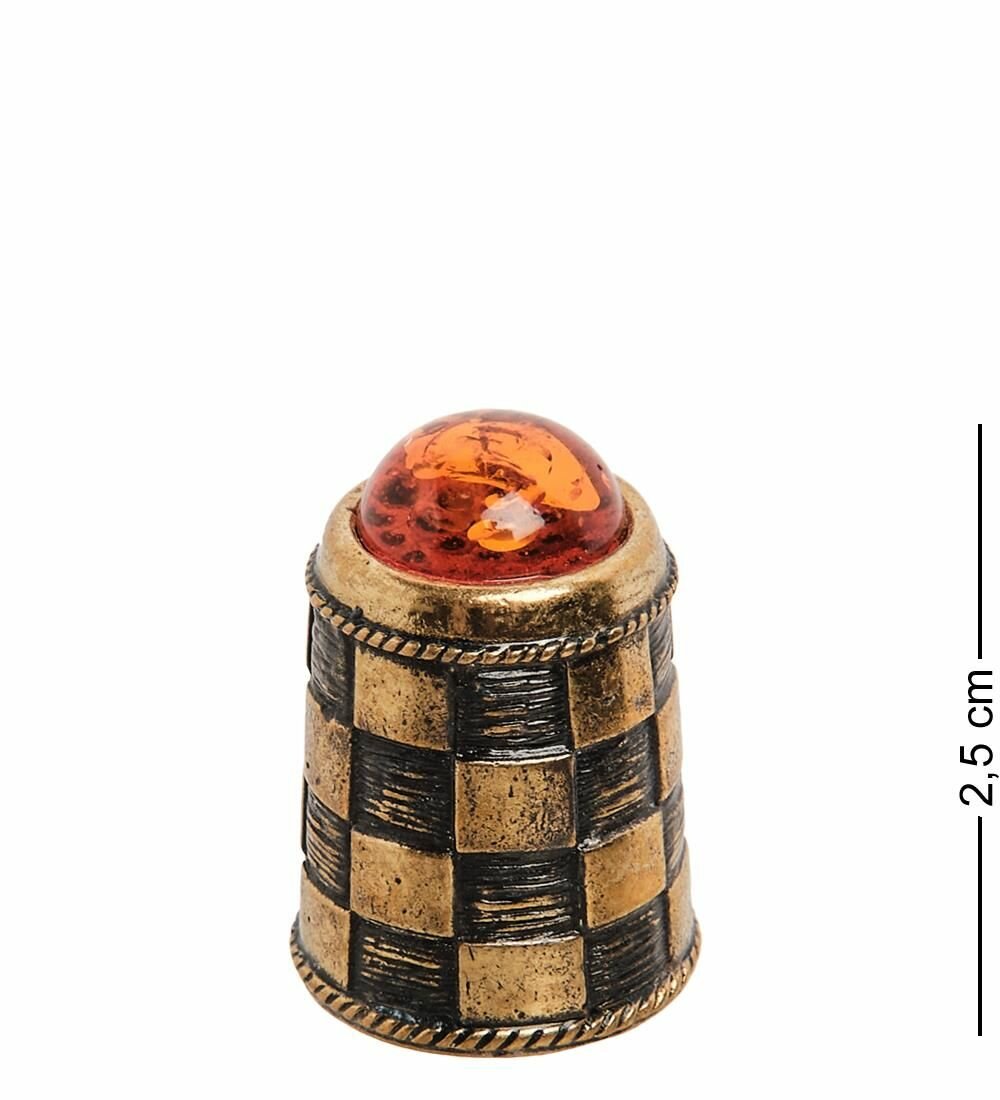 Наперсток из янтаря и латуни "Шахматы" A2114833 Народные промыслы, Латунь, янтарь