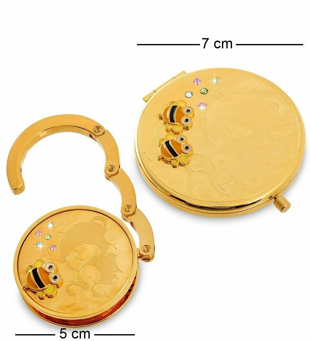 Подарочный набор (зеркальце + держатель для сумочки) A941651 разностор, Сплав, стекло