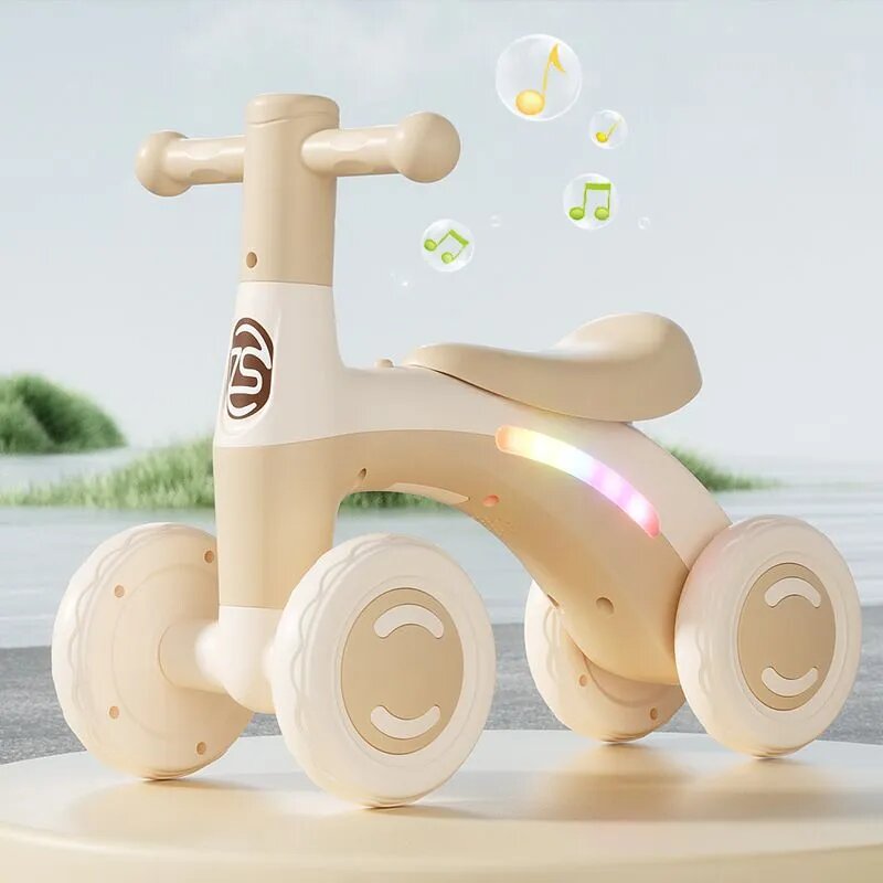 Толокар машина каталка Happy Baby, качалка детская, машинка для детей, мальчиков и девочек, светло-коричневый