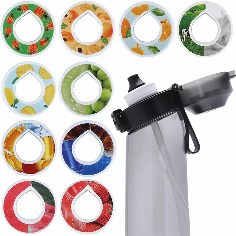 Набор ароматических колец для чашек с водой, 10 вкусов, подходит для людей, занимающихся фитнесом, которые контролируют уровень сахара в крови, и детей, которые не любят пить воду
