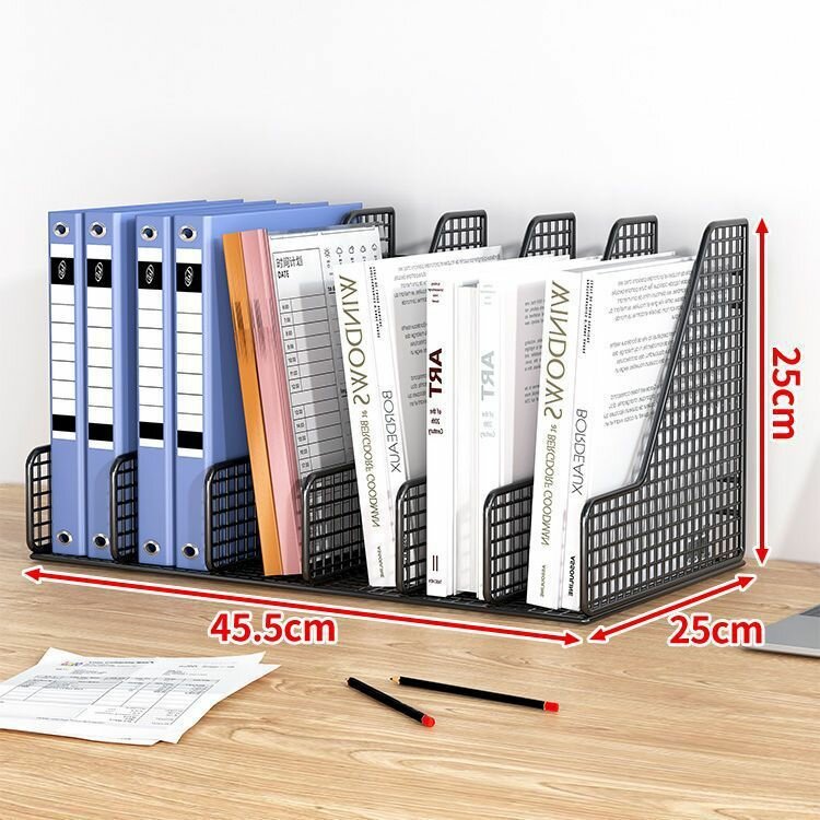 Металлическая стойка для файлов, настольная офисная стойка, подставка для книг A4, четырехъярусная стойка для хранения файлов, органайзер для архива, книжная полка