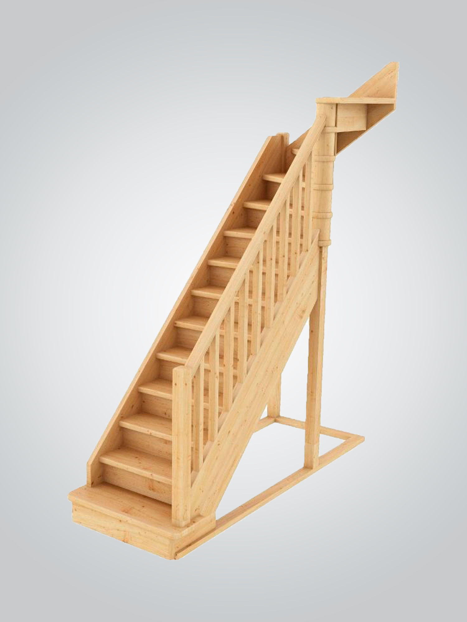 Лестница на второй этаж ЛС-215м Правая под покраску