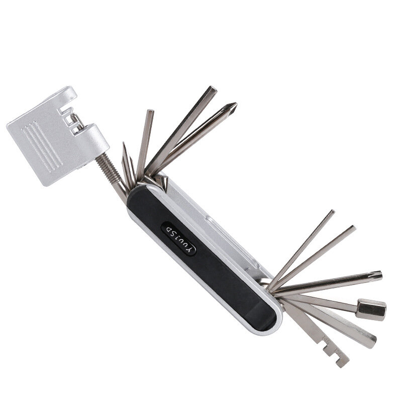 Набор инструментов для ремонта велосипедов YUUISD, комбинация инструментов для велосипеда с резаком для цепи, ремонтом шин и многофункциональным инструментом