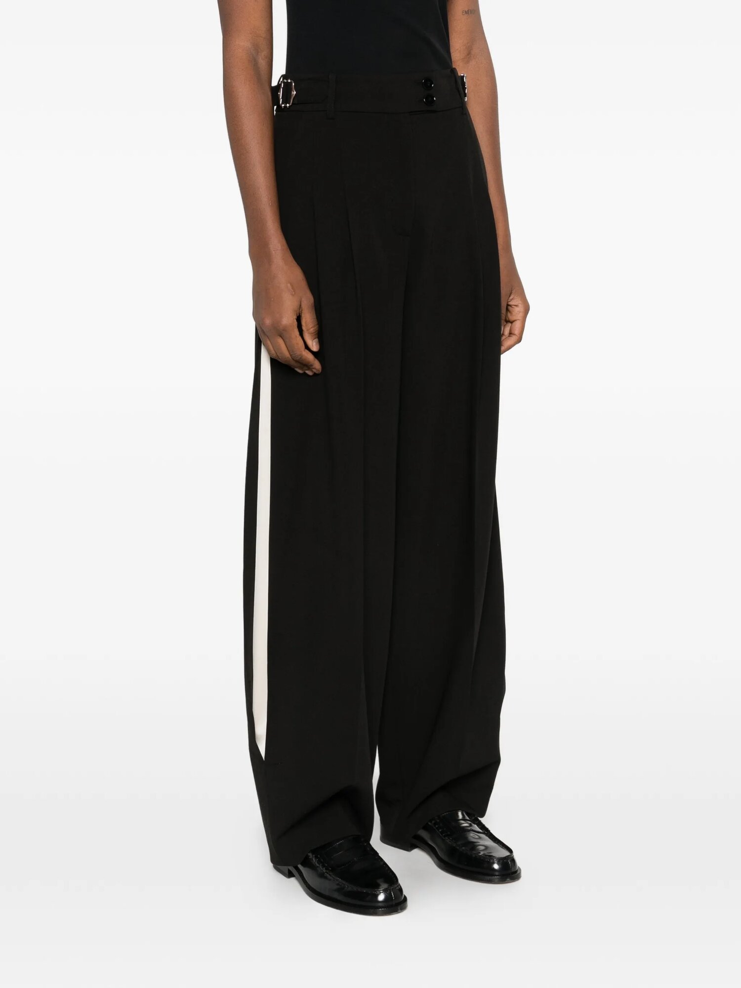 Брюки PATRIZIA PEPE Strap wide trousers, размер 40 — фото 1