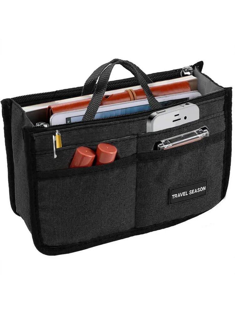 Органайзер-вкладыш для сумок и рюкзаков черный для хранения вещей