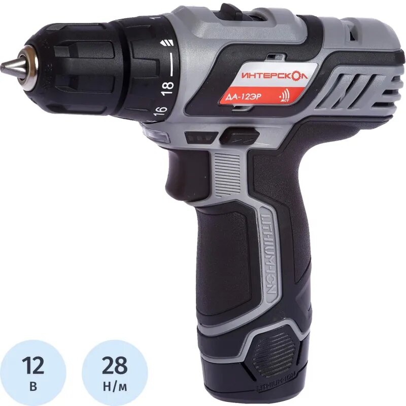 Дрель-шуруповерт аккумуляторная Li-ion ИНТЕРСКОЛ ДА-12ЭР (434.2.2.20)