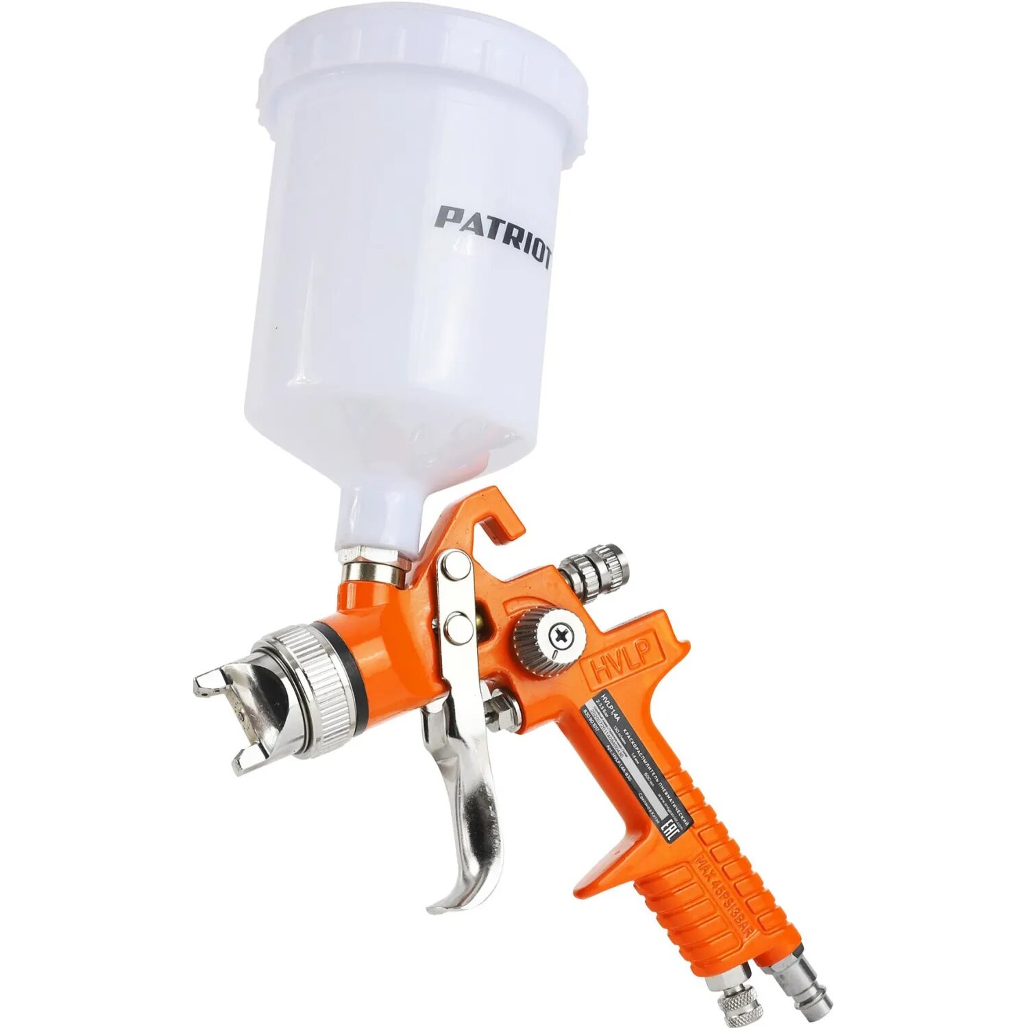 Краскопульт пневматический PATRIOT HVLP 1.4A, 1.4мм, в/б, 0.6л (830901017)