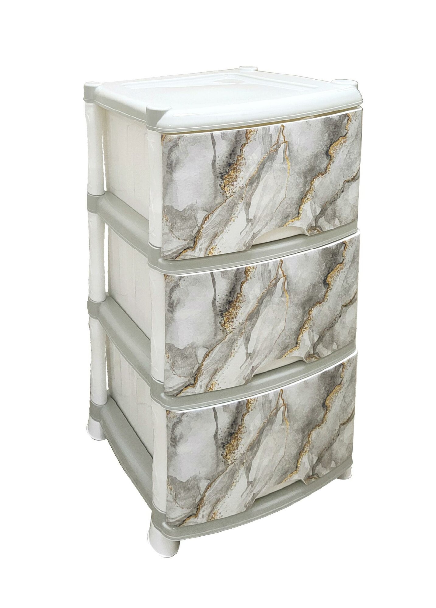 Комод 3 секции мрамор виолет