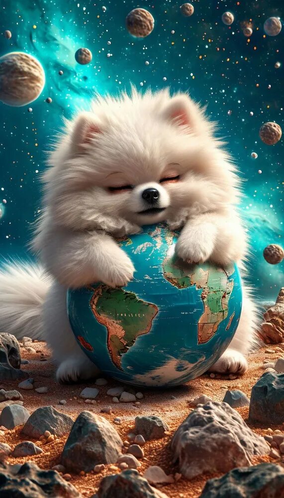 Алмазная Мозаика "Шпиц" 40x50 См Алмазная Вышивка / Картина Стразами Подарков / Украшения