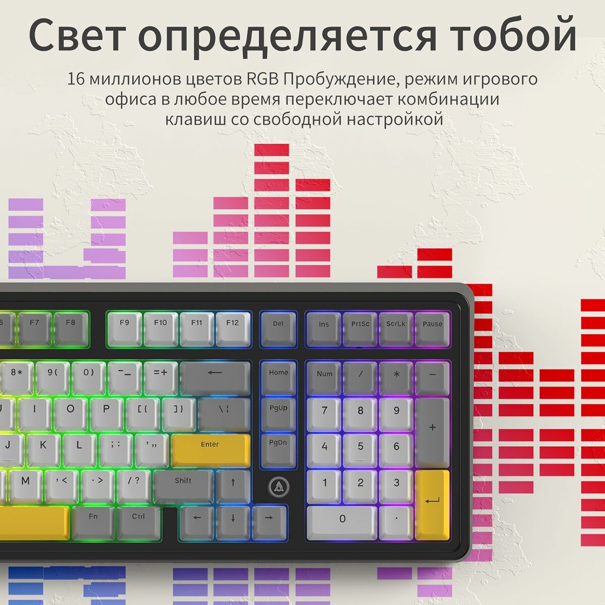 Механическая клавиатура Ajazz AK980 проводной версии на 98 клавиш с подсветкой