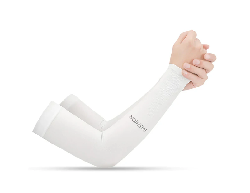 1 Pair Cooling Arm Sleeves UV Protective Absorbent Arm Cover for Outdoor Cycling Driving Running Golf Men Women, Material: Chinlon + Spandex, Color: White / Pink / Skin / Black / Grey / Blue / Purple, Style: No thumb hole / With thumb hole, Package