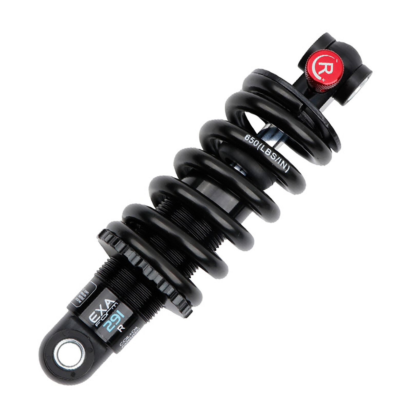 Задняя пружинная амортизационная стойка с 2 системными регулировками для горных велосипедов DH, электросамокатов, длина (глазок-глазок) 125мм/150мм/165мм/190мм, жесткость пружины 550lbs/650lbs, длина хода 18мм/30мм/38мм/50мм, материал алюминиевый сплав +