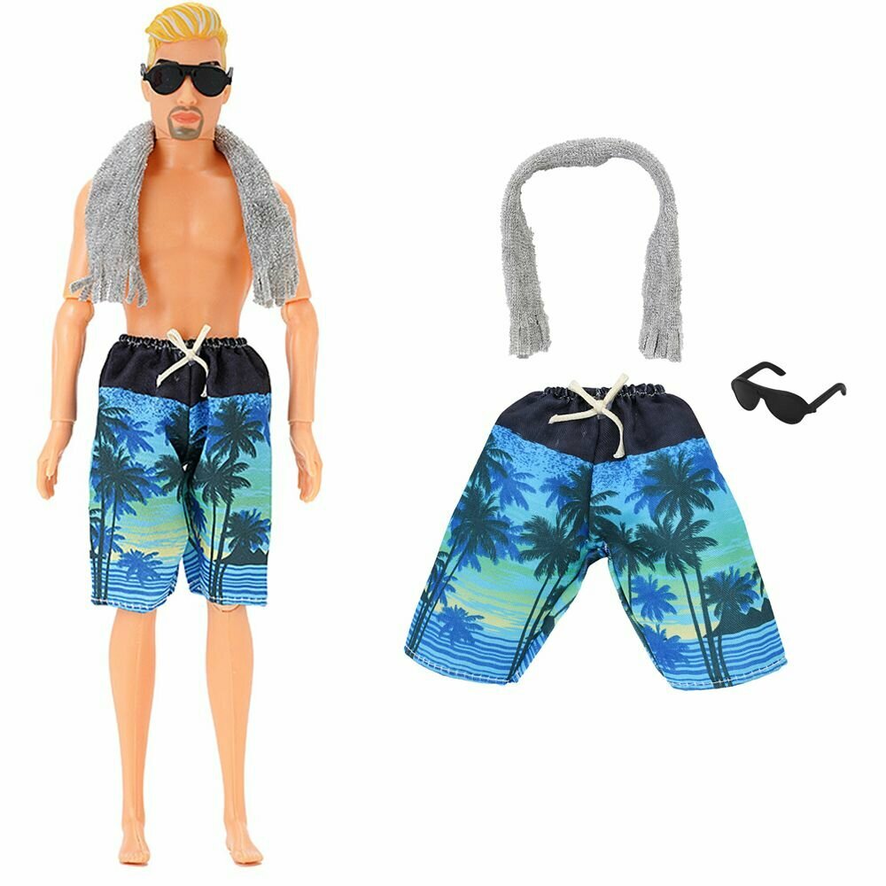 Летний комплект Одежды для куклы Кен, Шорты, Пляжные аксессуары