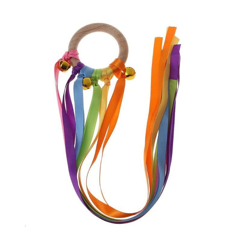 Деревянная погремушка-подвеска для детей 0–12 месяцев, 3