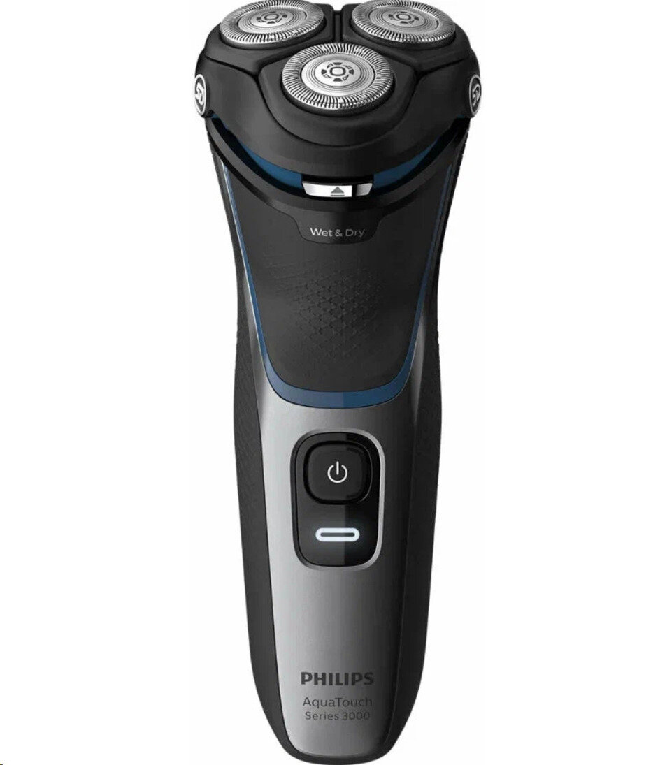 Электробритва роторная Philips S3122/51, 3 бреющих элемента, Li-Ion аккумулятор, серебристый