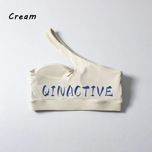 Спортивный бюстгальтер с высокой эластичностью, удобный, на одно плечо, для фитнеса, тренажерного зала, бега, тренировок и йоги. размер,46/L