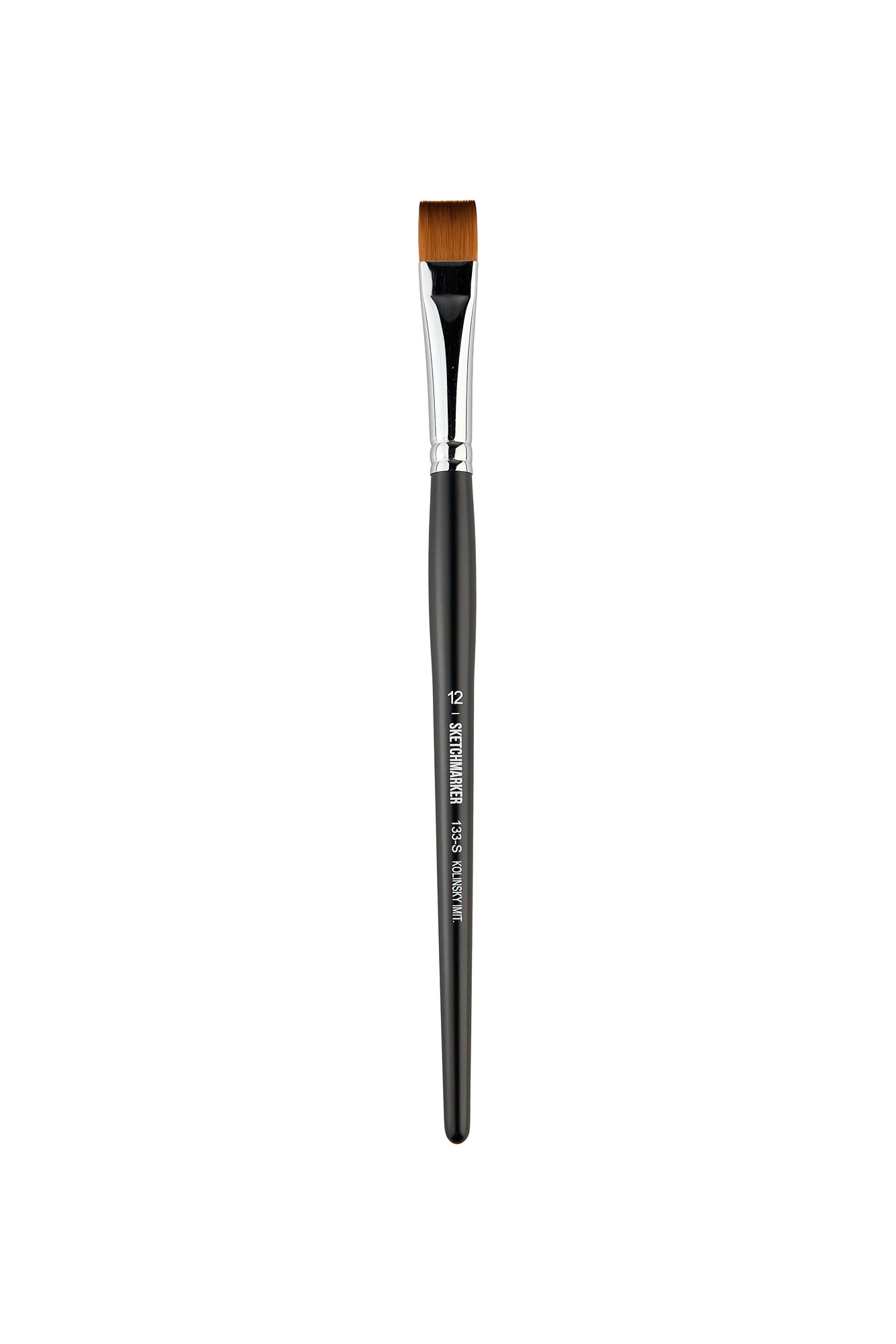 Кисть Sketchmarker Серия 133 синтетика под колонок плоская ручка короткая №12