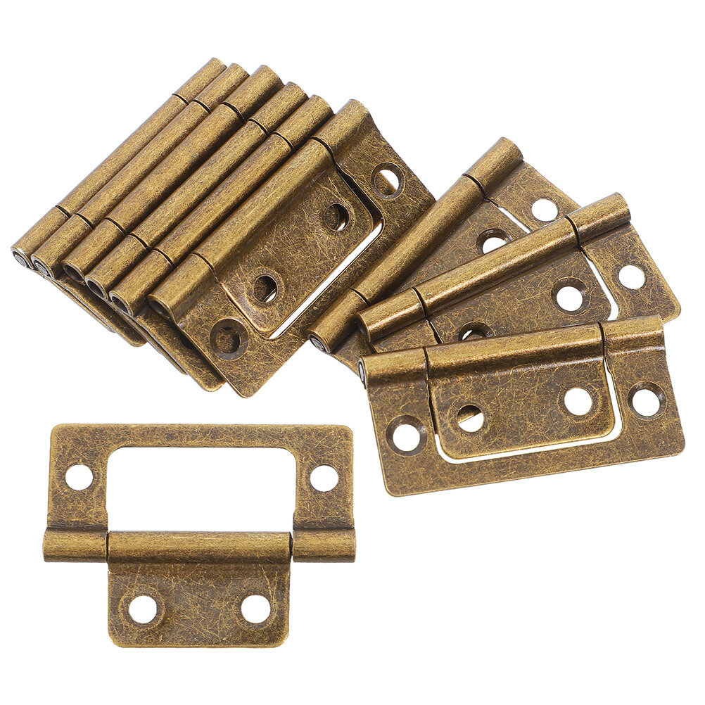 Скрытые мебельные петли из железа с усиленной конструкцией и покрытием под старую медь, набор 10 шт. для шкафов