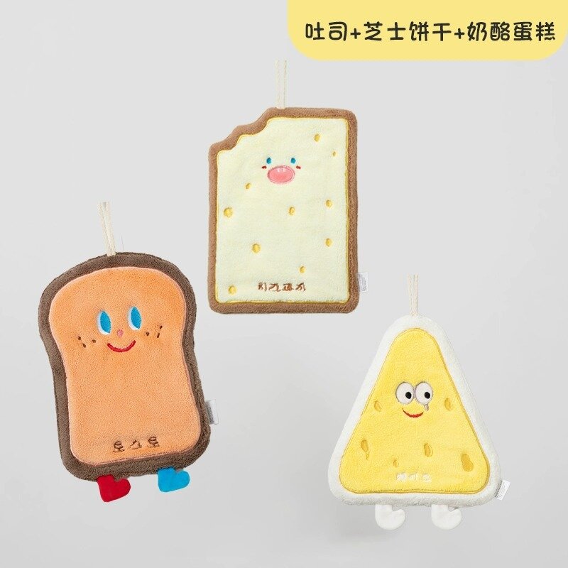 Милый полотенце для рук, висячее, впитывающее, утолщенное, для ванной, мультяшное, полотенце для рук, маленькое квадратное полотенце, кухонная ткань