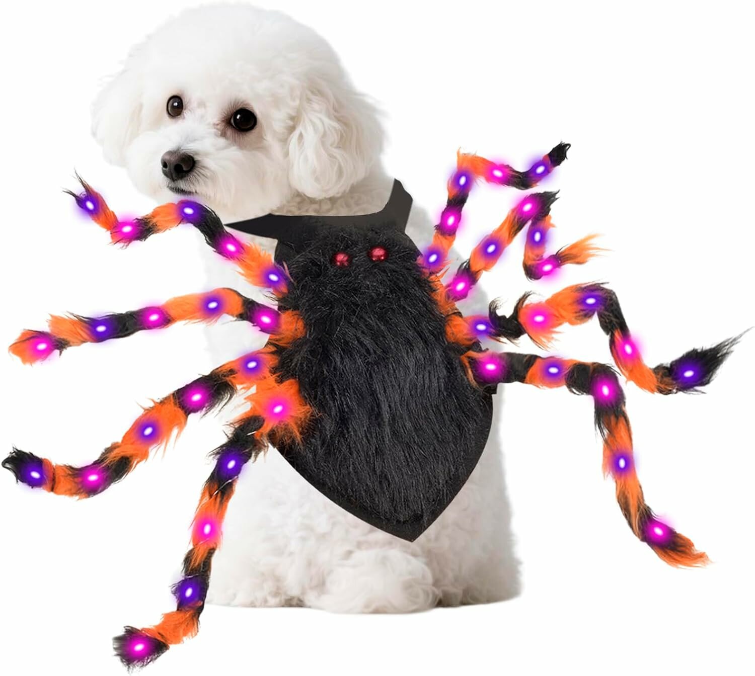 Светящийся паучий костюм на Хэллоуин для собак и кошек, забавный и страшный наряд, чёрное платье-акссесуар для праздничной вечеринки